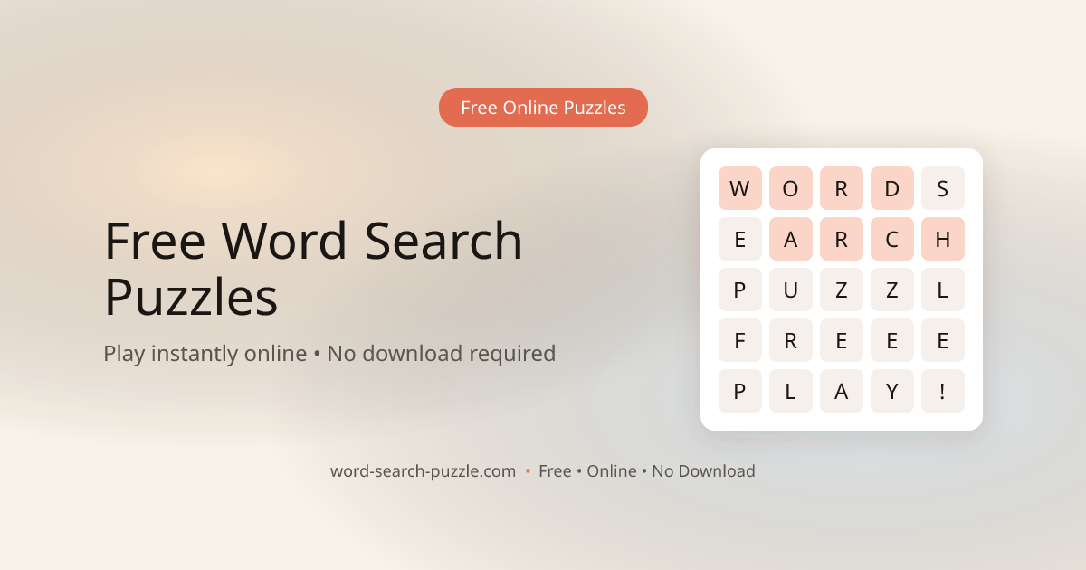 Free Word Search Puzzles Online - Play Instantly (No Download)